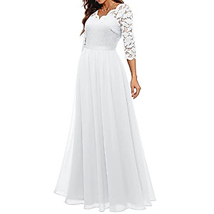 Summer Dresses for Women 2022, Double Layered Dress Hawaiian Dresses Luau Long White Boho Maxi Dress Ladies Temperament Sleeve Casual Lace Stitching Solid Color Dress New Mexican (L, White)