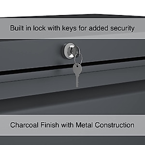 Lorell 60437 Lateral File, 4-Drawer, 42-Inch x18-5/8-Inch x52-1/2-Inch , Charcoal