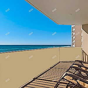 QIAOH Balcony Privacy Screen Cover 2.5x29.7ft, Privacy Screen Outdoor Patio, Balcony Privacy Screen Cover Windproof Sun Shade Protection,Cable Zip Ties Included