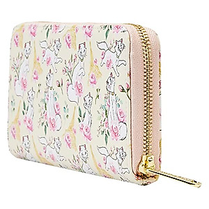 Loungefly Aristocats Duchess in Paris AOP Floral Faux Leather Zip Wallet