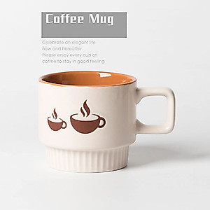 CEIERPH Ceramic Coffee Mug Tea Cup, 11 Oz, Modern Mug Coffee Cups for Espresso,Cappuccino and Latte, Mug and Cup Gifts
