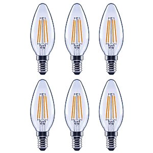 EcoSmart 60-Watt Equivalent B11 Dimmable Energy Star Clear Glass Filament LED Vintage Edison Light Bulb Bright White (6-Pack)