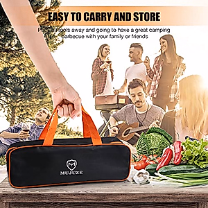 Blackstone Grill Accessories Set for Griddle, MUJUZE Blackstone Grill Tools Set Gifts for Men-with Custom Apron, Stainless Steel Spatulas Set, Teppanyaki and Camping Grill Accessories