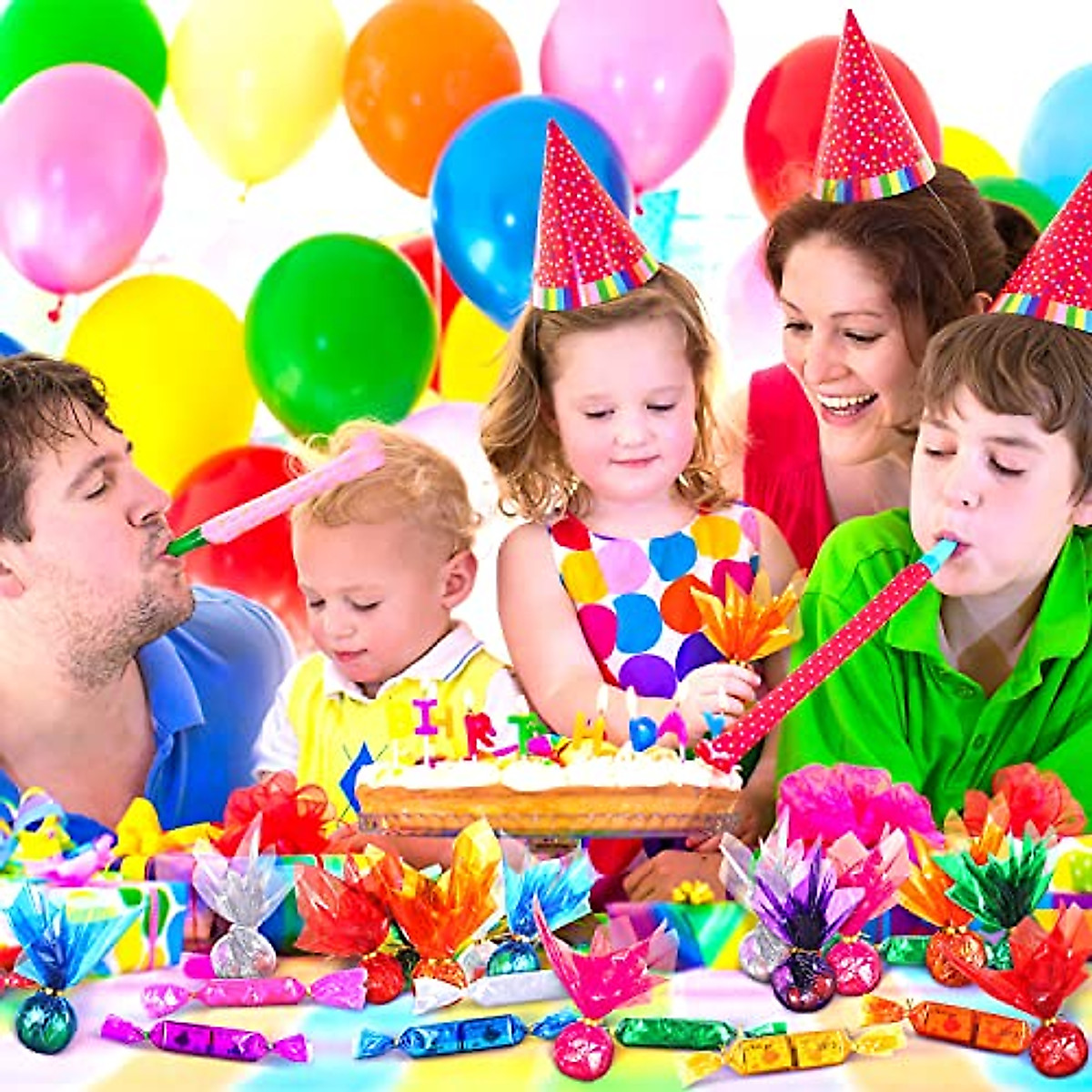 Outus 104 Pieces Cello Sheets Cellophane Wraps for DIY Arts Crafts Decoration (8 x 8 Inches)