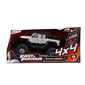 Jada Toys Fast & Furious F9 1:12 4x4 2020 Jeep Gladiator Elite RC Remote Control Car 2.4 GHz, Toys for Kids and Adults, Black
