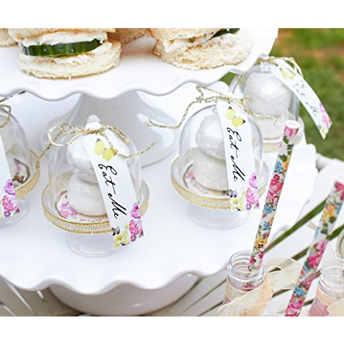 Talking Tables Truly Alice Mad Hatter Cake Domes for a Tea Party or Wedding, Multicolor (6 Pack)