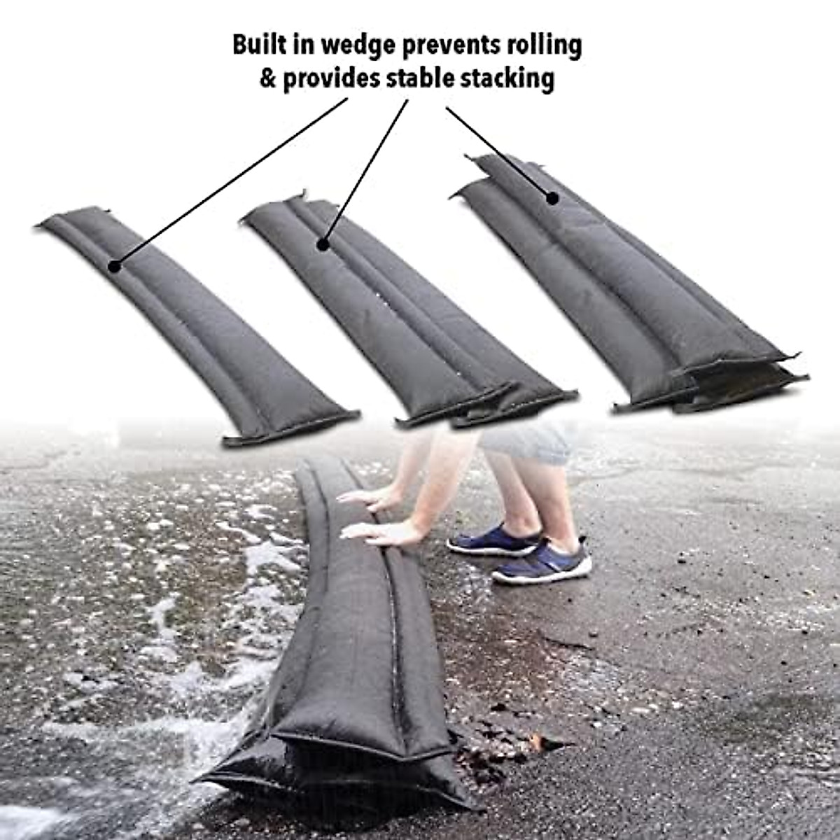 Quick Dam QD610-1 Water-Activated Flood Barrier-1 Pack, Black