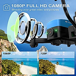 Mini Drone with Camera for Kids 1080p FPV Camera, Drones Toys for Ages 8-13 with Foldable Wings, Altitude Hold, Headless Mode, 3D Flips, Voice Gesture Control, Remote Control Drone, 2 Batteries