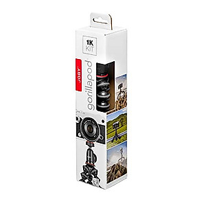 Joby JB01503 GorillaPod 1K Kit. Compact Tripod 1K Stand and Ballhead 1K for Compact Mirrorless Cameras or Devices up to 1k (2.2lbs). Black/Charcoal.