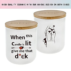 Lihone Gifts for Him - Couples Gifts, Gifts for Boyfriend, Husband, Men, Guy - Candles for Home Scented, Handmade Ceramic Jar 11.5oz Natural Soy Wax(Pheromones)