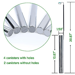 U.S.SOLID 20 L Cryogenic Container Liquid Nitrogen (LN2) Dewar Semen Tank 6 Canisters Carry Bag