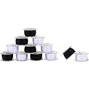 Singer Bobbins Class 15 Threaded Notion, Black, White