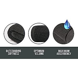 Fluffyn 100% Cotton Fancy Bath Sheets - Towels for Bathroom - Eco-Friendly, Super Soft, Highly Absorbent Bath Towels - Oeko-Tex Certified - 34" x 66" Inches (Grey, Bath Sheets Set of 2)