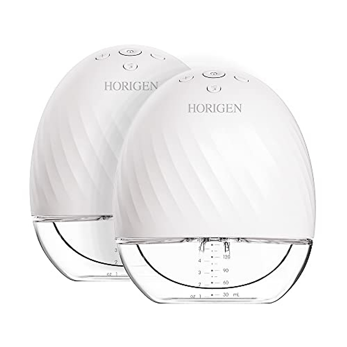 Horigen Double Wearable Breast Pump for Breastfeeding with 17/21/25mm Silicone Flange, Electric Hands Free Breast Pump Wireless Silent Invisible in Bra Portable Breast Pump for Travel, Home, Outdoors