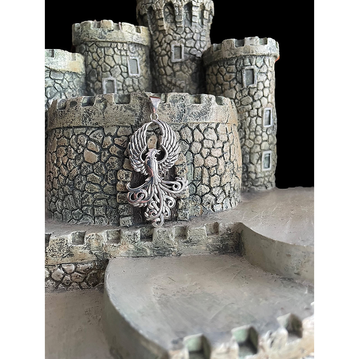 Jewelry Trends Eagle Wing Rising Phoenix Sterling Silver Pendant