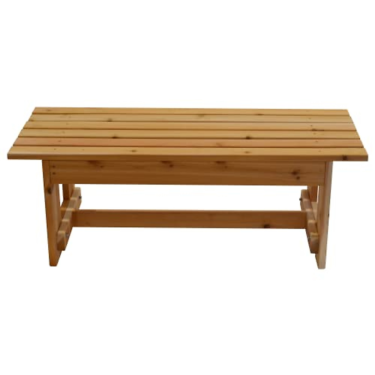Premium Cedar Outdoor Garden Bench with Flat Seat (48” Wide, 18” Deep, 17” Tall)