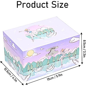 WJFMZS Musical Jewelry Box, Children Musical Jewelry Box Cartoon Pink Dancing Princess Music Box Jewelry Storage Case, Kids Toys with Mirror for Girls Birthday Gift