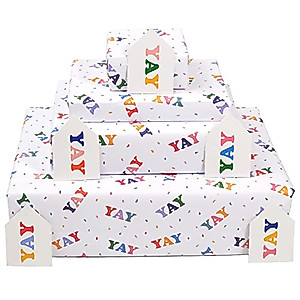 CENTRAL 23 - 'YAY' Wrapping Paper - 6 Gift Wrap Sheets - Multi Coloured Gift Wrap - Birthday Wedding New Baby - Recyclable