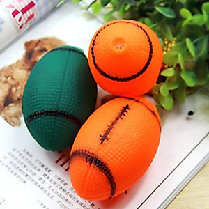Shuohu Pet Puppy Chew Bite Rugby Ball Squeaker Squeaky Training Sound Toy Dog Gift - Random Color