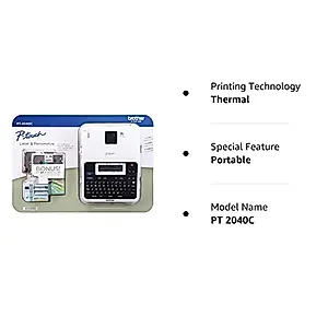 Brother P-Touch Monochrome Label Maker PT-2040C with Additional Two Tapes (TZe-131, TZe-231)