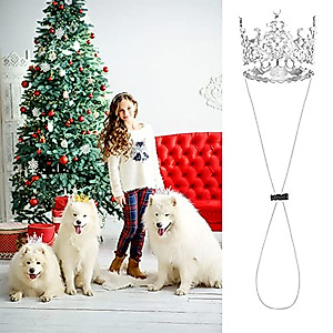 2 PCS Crown Hat for Dogs Cat Crown Headband Pets Crown Birthday Hat Dog Birthday Party Supplies Decoration Dog Rhinestone Faux Pearl Crown for Pets Costume Hair Accessories