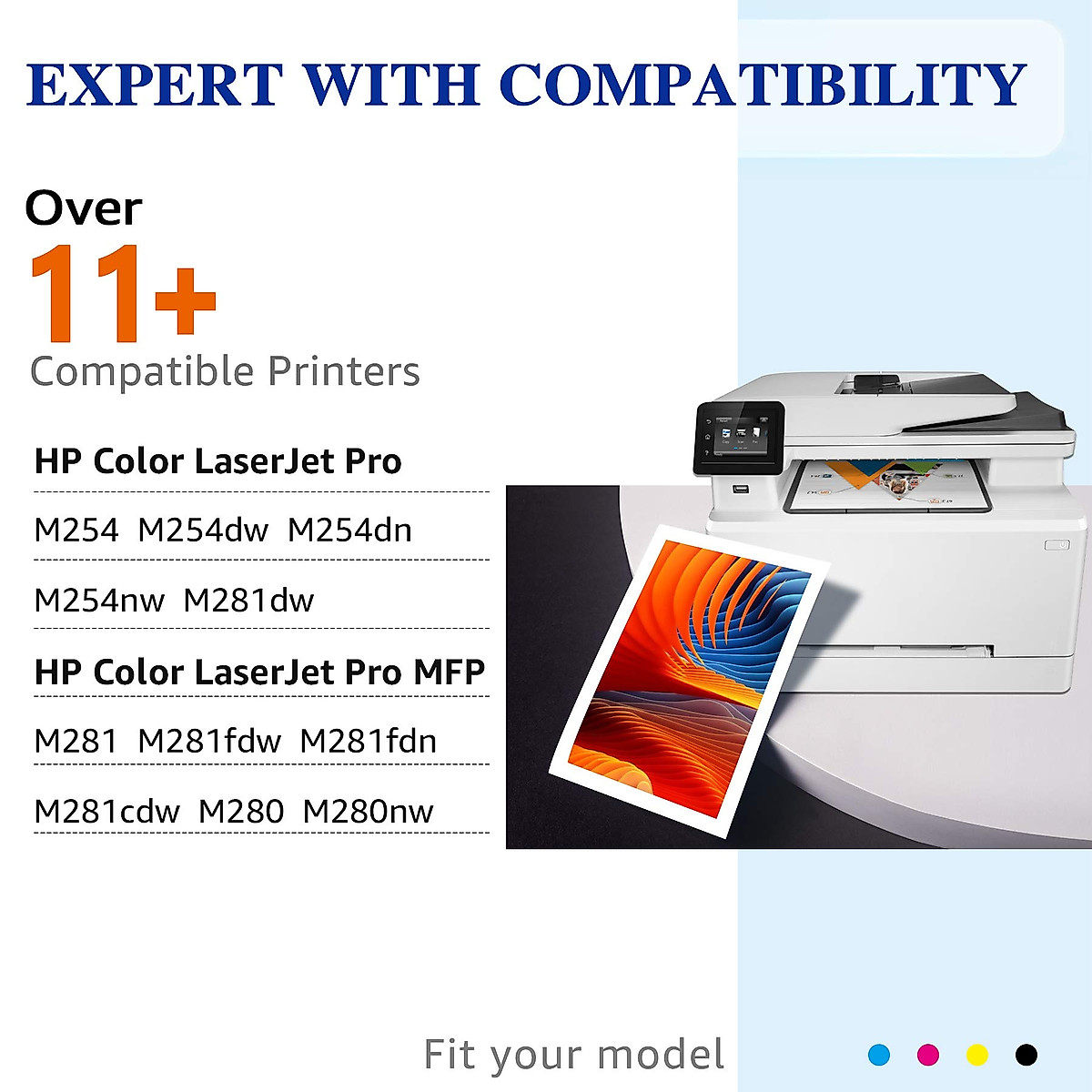 202A 202X Toner Cartridge 4 Pack Compatible Replacement for HP 202A 202X CF500A m281fdw HP Color Laserjet Pro MFP M281fdw M281cdw M254dw M281 M281fdn M254 Toner Printer (Black Cyan Yellow Magenta)