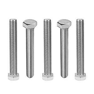 Heyiarbeit M12 Hex Bolt M12-1.75 x 90mm UNC Hex Head Screw Bolts 304 Stainless Steel Fully Threaded Hex Tap Bolts 5pcs