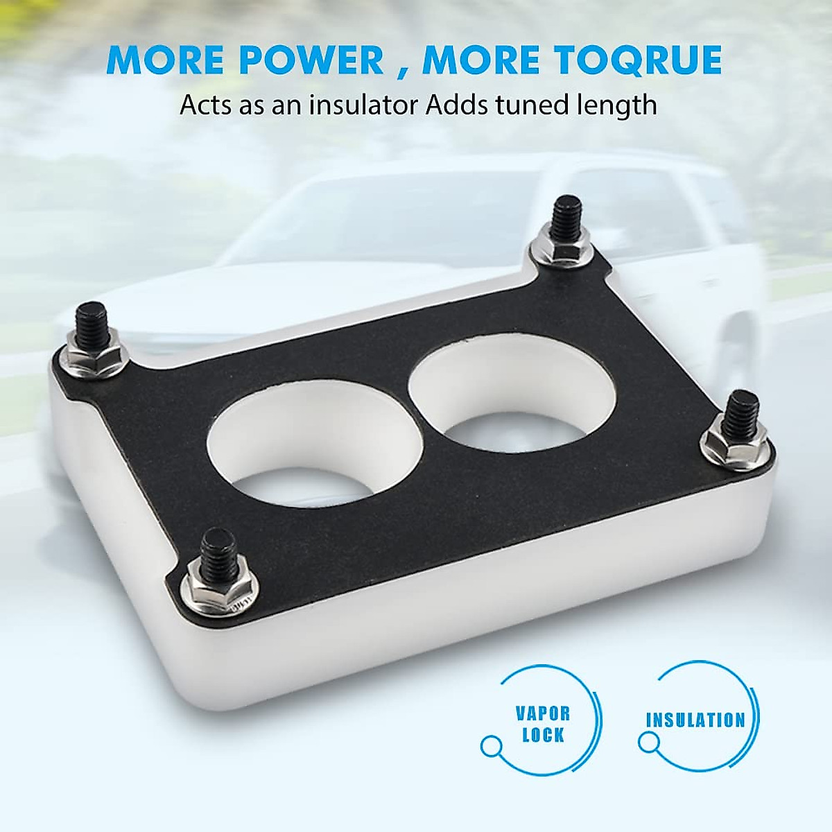 NICECNC TBI Intake Manifold Adapter for 1.75 TBI Throttle Body to Holley 4412 2300 Compatible with Chevrolet Fits 2 Barrel Manifold 500 350 CFM For Holleys and Early Autolite Carbs