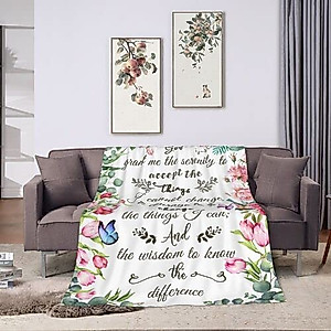 Serenity Prayer Bible Verse Blanket Prayers- Religious Religious Inspirational Christian The Bible About Love Gifts for Newborns, Couples，Women, Elderly and Patients 60"x50"