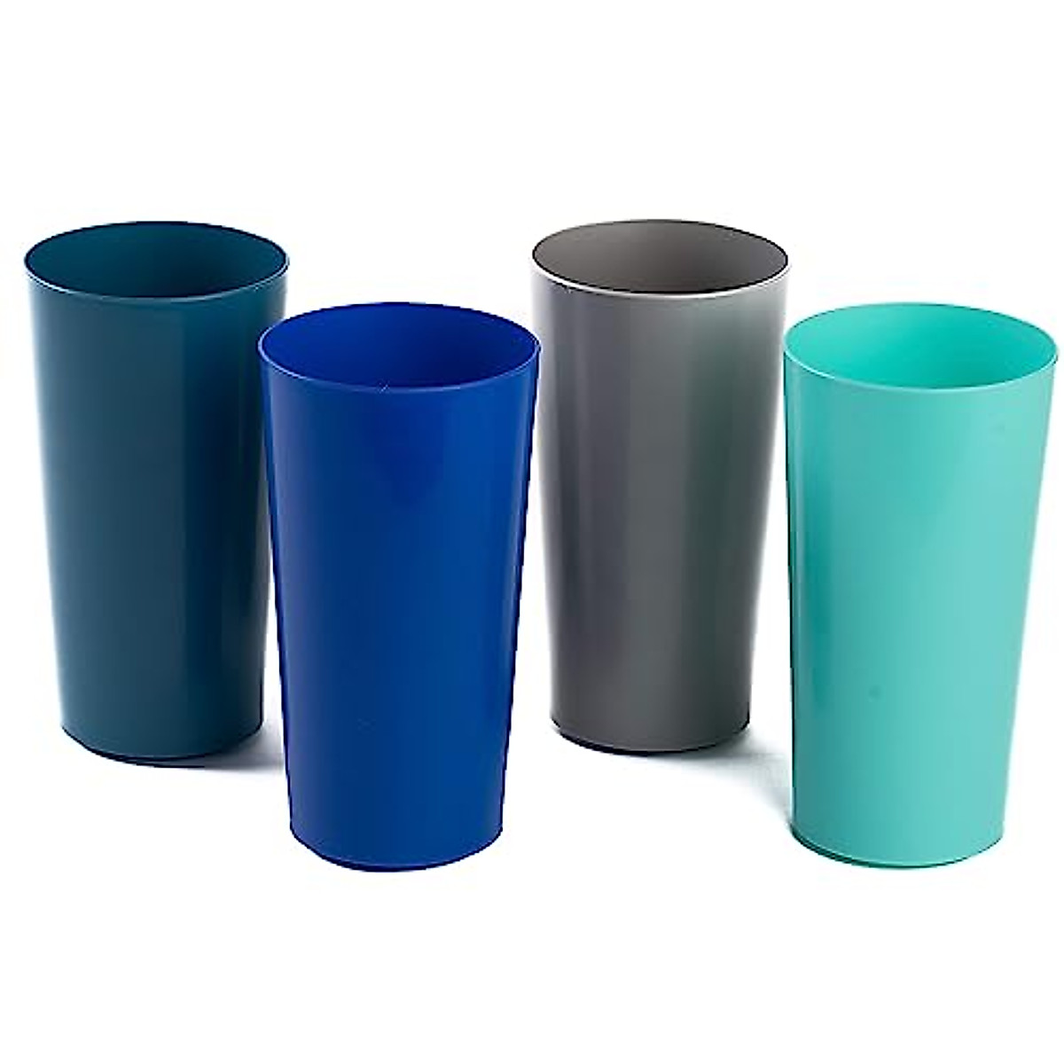 Klickpick Home 28 Ounce - 12 Piece Premium Quality Plastic Beverage Tumblers Reusable Cups Dishwasher Safe BPAFree In 4 Coastal Colours