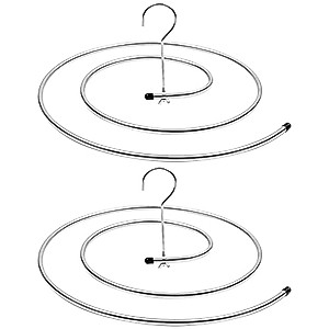 VOSAREA 2Pcs Spiral Shaped Drying Rack Stainless Steel Laundry Stand Hanger Rotatable Space Saving Quilt Blanket Hanger for Bed Sheet Coverlet Scarf Bath Towel Silver
