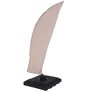 Grand patio Deluxe Patio Umbrella Cover for 9 to 12 FT Offset Umbrella with Curved Cantilever and Straight Pole, Waterproof Cantilever Umbrella Cover with Zipper, Weather-Resistant and Durable, Beige