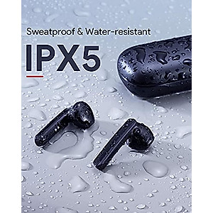 NISMobile TWS Earphones Wireless Earbuds Headphones for Galaxy A02s A12 A32 A42 A52 A72, True Stereo Headset Hands-Free Mic Charging Case Compatible with Samsung Black, (NI-NI36725A4O-256)