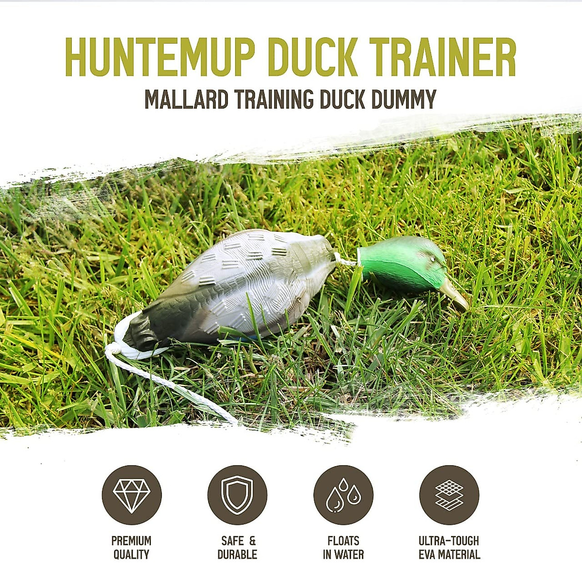 HuntEmUp Ultimate Duck Dog Training Dummy - Retriever Fowl Dead Mallard - Ideal for Effective Retrieving Training