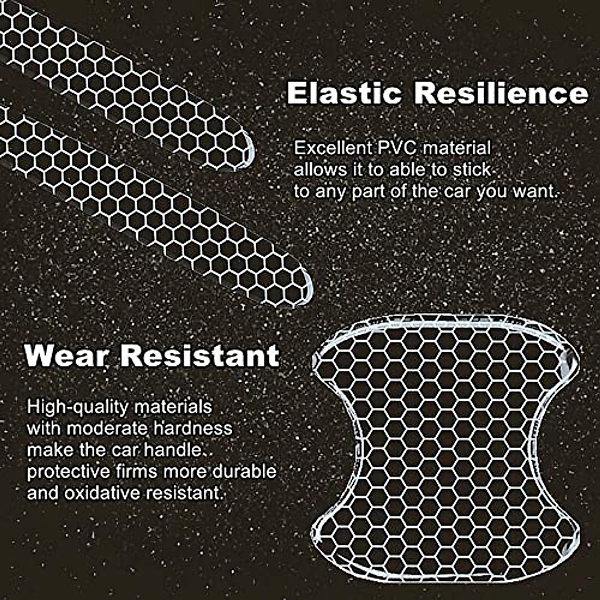 Car Door Handle Scratch Protector, Universal Car Door Handle Cup Protector Film Waterproof Anti-Scratch Car Decals, Suitable for Cars, Trucks, SUVs (8 Pieces(Black))