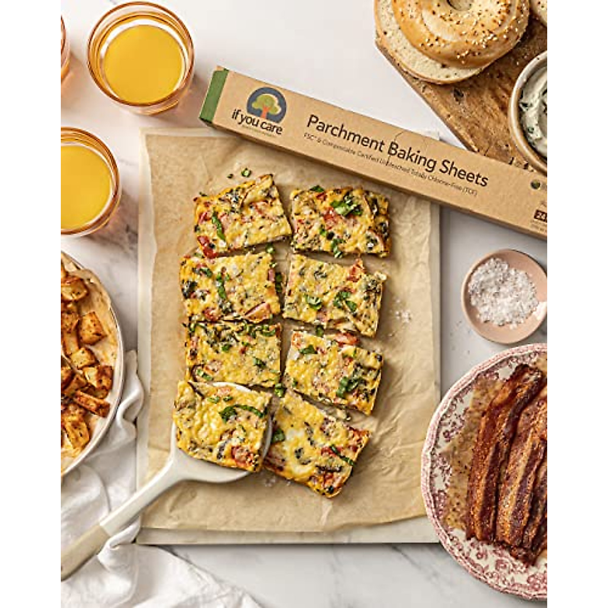 If You Care Parchment Paper Baking Sheets – 12 Pack of 24-Count Precut Liners - Unbleached, Chlorine Free, Greaseproof, Silicone Coated – Standard Size – Fits 12.5” x 16” Pans