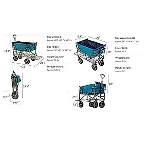 MacSports Double Decker (DD-100) Teal, Wagon