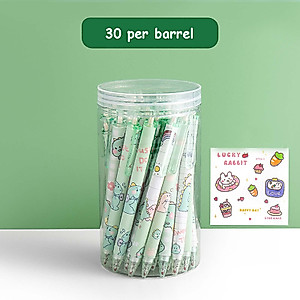 MLAFE Kawaii gel pen cute creative 30 packs black water pen Kawaii signature pen office pen cute school supplies (Style six)