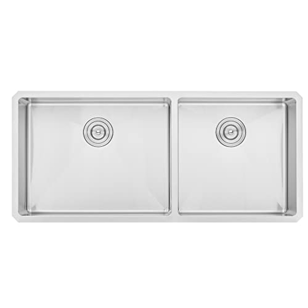 CozyBlock 42 in. x 19 in. x 10 in. 16-Gauge Stainless Steel Undermount 60/40 Offset Double Bowl Kitchen Sink with Bottom Grid, Silicon Dishrack, Pot Mat and Strainer