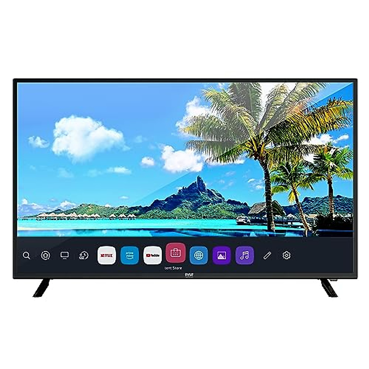 Pyle 50" 2160p UHD Smart TV - Flat Screen Monitor HD DLED Digital/Analog Television w/Built-in WebOS Hub Operating System, HDMI, USB, AV, Full Range Stereo Speaker, Wall Mount, Includes Remote Control