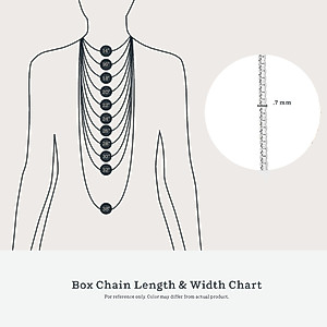 KEZEF Sterling Silver Necklace for Women Italian Box Chain Necklace 0.7mm 925 Sterling Silver Necklace for Women Men Sterling Silver Necklace for Women - Made in Italy | Length 16" - 36"