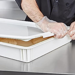 TrueCraftware- 18" x 26" Pizza Dough Proofing Box Cover White Color- Stackable Household Pizza Dough Tray Lid Quality Tray Pizza Dough Proofing Container Cover for Home Kitchen Restaurants