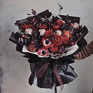 HYSSINOWRAP Florists wrapping paper handmade packaging supplies floral supplies waterproof wrapping paper DIY packaging supplies (black)