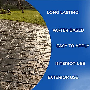 Wet Look Natural Stone Sealer. Durable, Long-Lasting Gloss Protection. Interior and Exterior Pavers, Slate, Sandstone, Travertine, Flagstone, Driveways, Garage Floors, etc. Black Diamond Stoneworks
