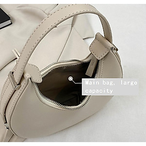 ZUKKY The Women's Bag High-Grade Texture Fashion Temperament Niche One-Shoulder Armpit Hand-Held Crescent Bag Black