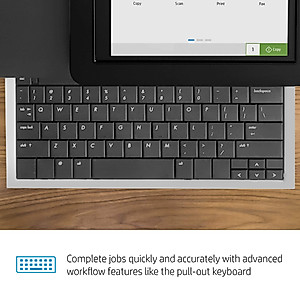 HP LaserJet Enterprise Flow MFP M635z Monochrome All-in-One Printer with built-in Ethernet, 2-sided printing, high-capacity input feeder, wheeled stand & 3-bin stapler/stacker (7PS99A)