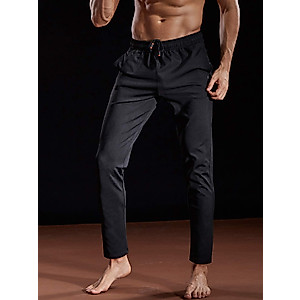 NELEUS Men's Athletic Workout Running Tapered Pants,7006,One Piece of Black,XL