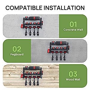 SINPUDA Power Tool Organizer, Heavy Duty 3-Layer Metal Drill Holder Wall Mount for Garage Tool Organizers and Storage - Floating Tool Shelf for Power Tools and Accessories