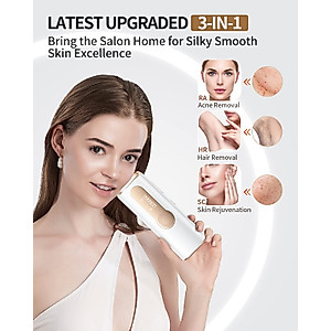 IPL Hair Removal, Laser Hair Removal with Cooling for Women and Men, AMOTAOS 3-in-1 At-Home Permanent Hair Removal Device 9 Levels Upgrade 999900 Flashes for Face Armpit Arm Bikini Line Leg Whole Body