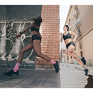 CEP Women's Ultralight Short Crew Sock Electric Pink/Light Grey Size 4